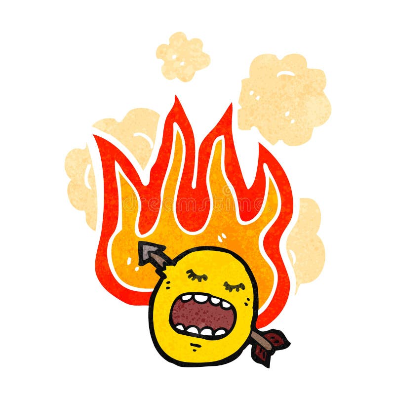 Flaming Face Symbol Cartoon Stock Vector - Illustration of artwork ...