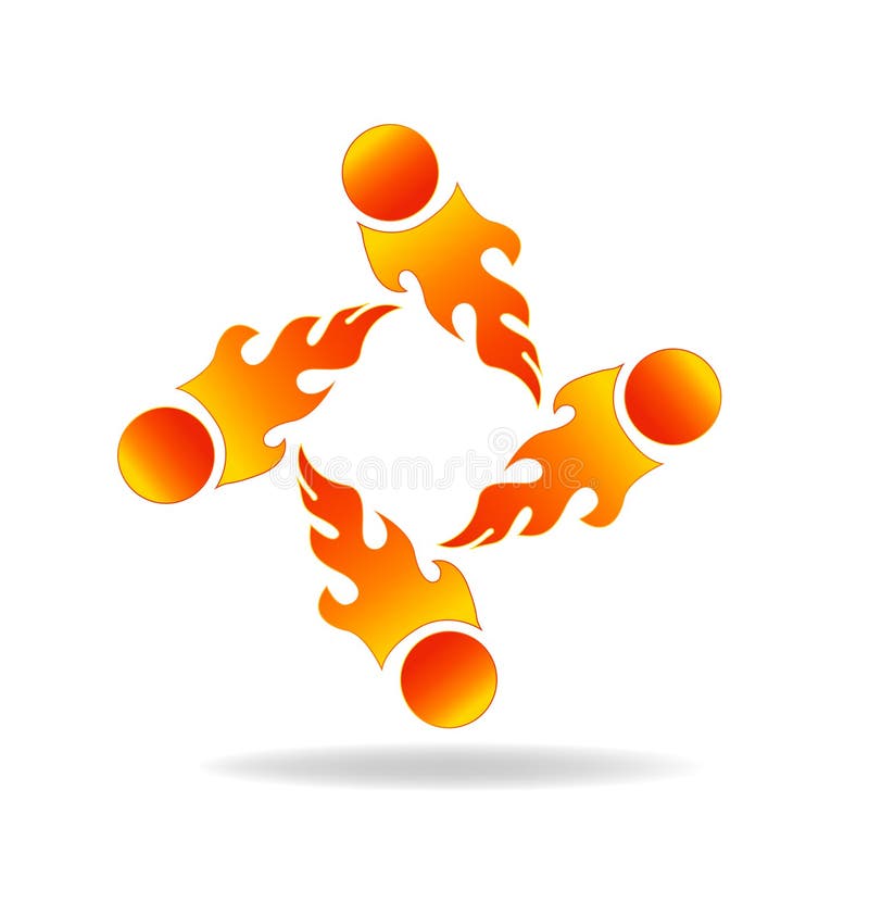 Flames Burning in Vivid Colors Logo Vector Stock Vector - Illustration ...