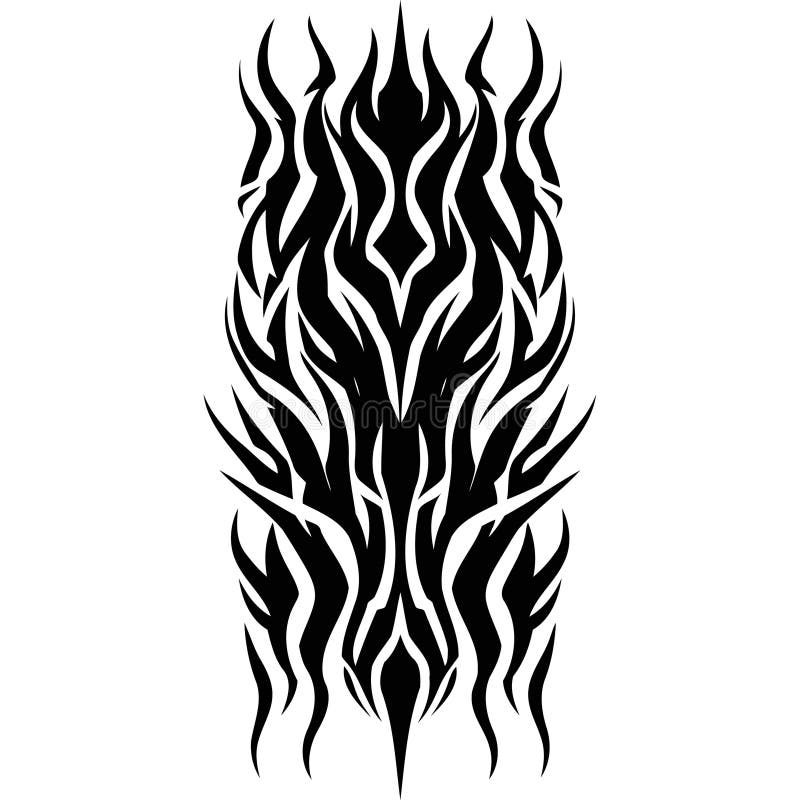 Flaming Fire Tattoo Style Vector. Stock Vector - Illustration of blaze ...