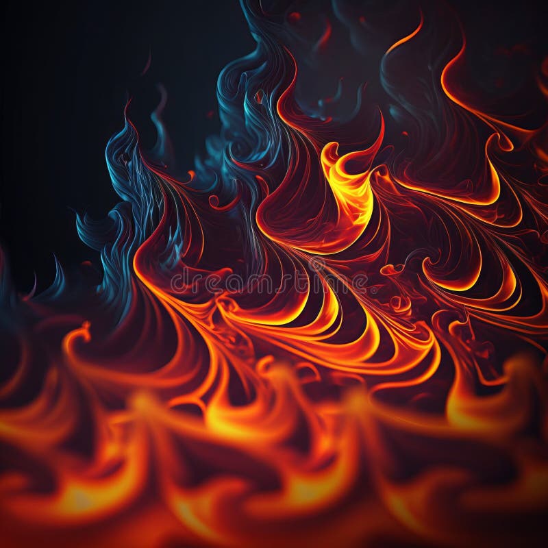 Flaming Fire Textured Background (generative AI) Stock Illustration ...