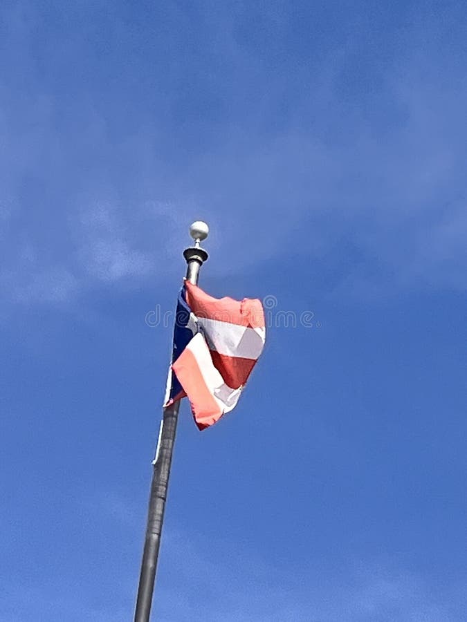 Flaming Flag of Puerto Rico Stock Photo - Image of national, wind ...