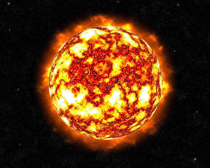 Flaming Flaring Sun stock illustration. Illustration of heat - 990069