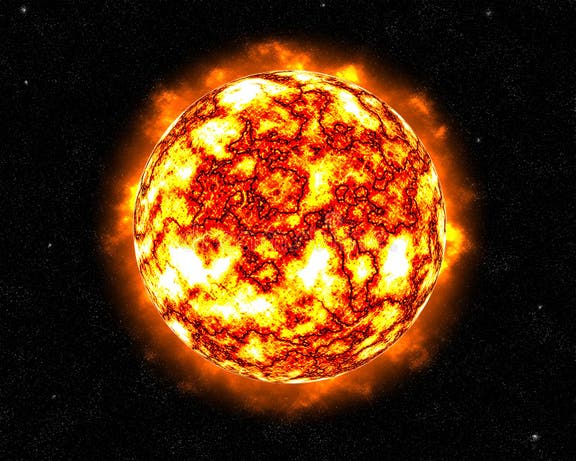 Flaming Flaring Sun stock illustration. Illustration of heat - 990069