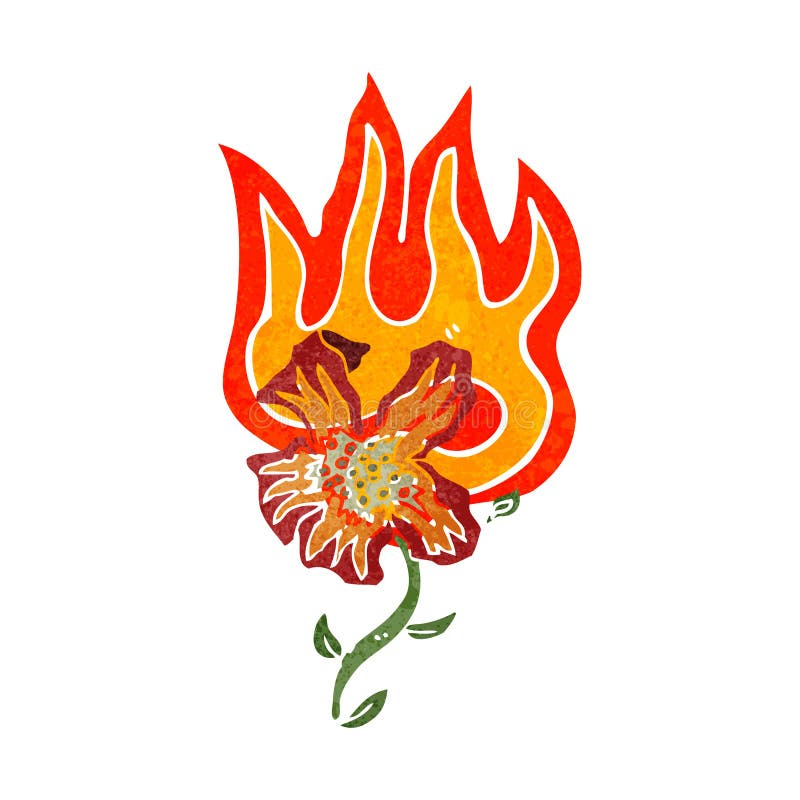 Flaming flower cartoon stock vector. Illustration of artwork - 37579450