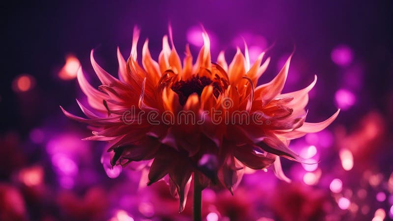 A Flaming Flower, a Stunning and Dramatic Sight, Stock Illustration ...