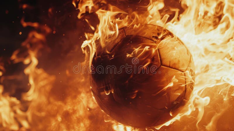 Flaming Football stock illustration. Illustration of championship ...