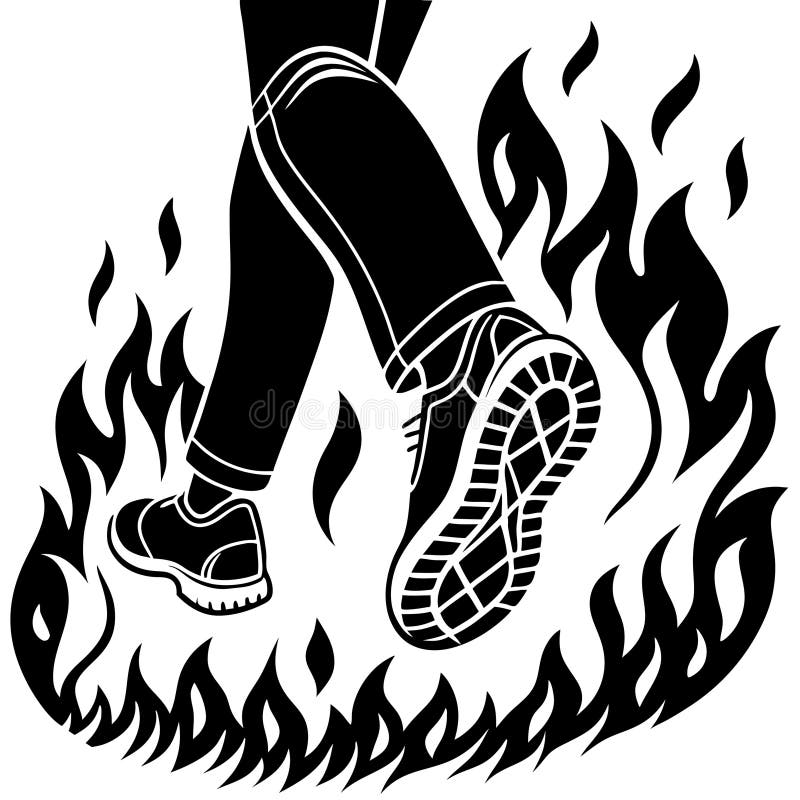 Flaming Footstep Design for Dynamic Tattoo and Merchandise Applications ...