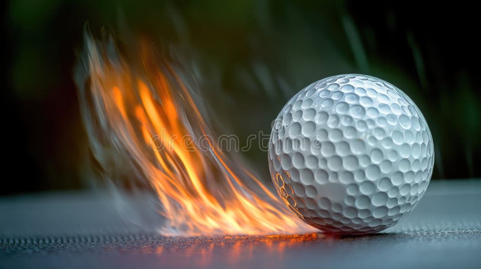 A Flaming Golf Ball, Great for Dramatic or Cautionary Scenes Stock ...