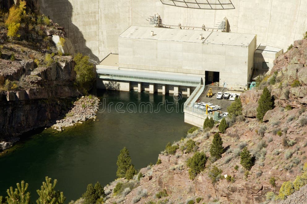 Flaming Gorge Dam detail stock photo. Image of green, project - 7574074