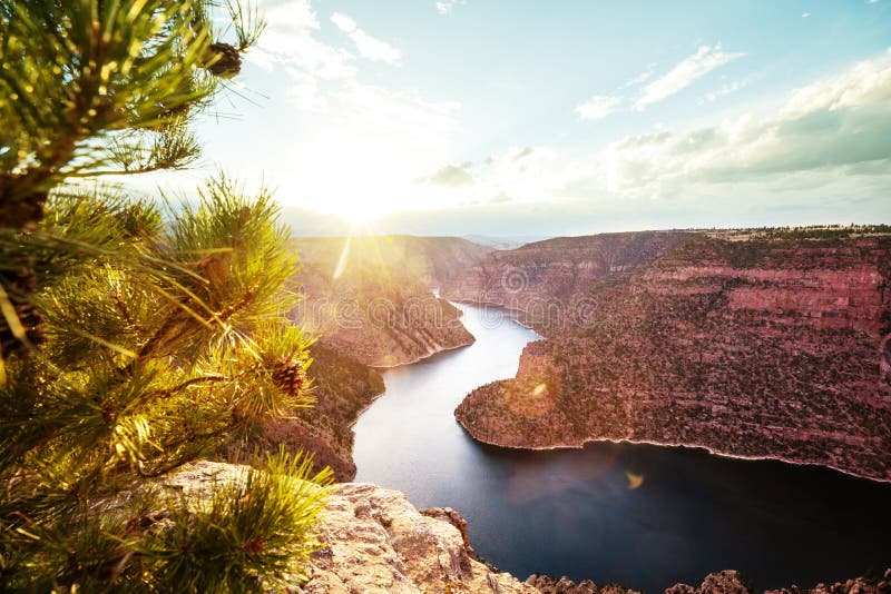 Flaming Gorge stock image. Image of camp, hiker, landscape - 137499737