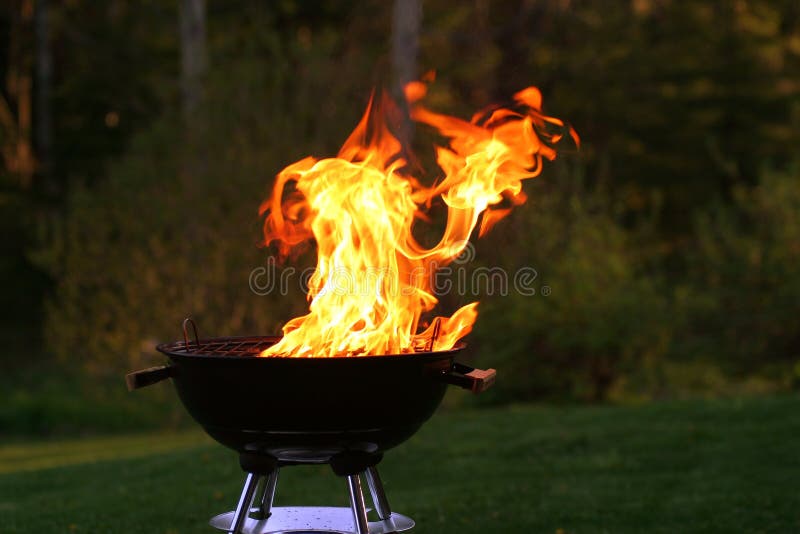 Flaming grill stock photo. Image of flame, barbecue, fire - 4105228