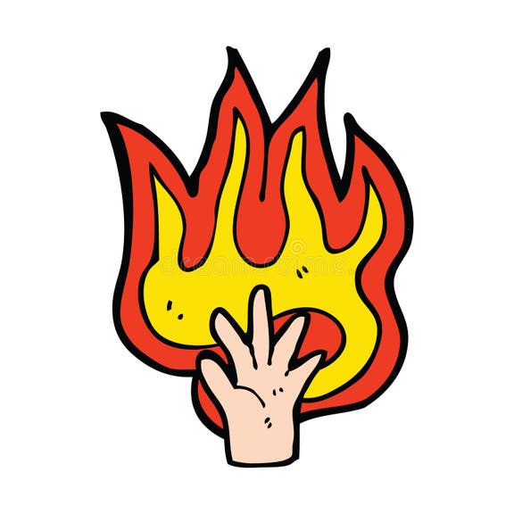 Flaming hand symbol stock illustration. Illustration of design - 52967739