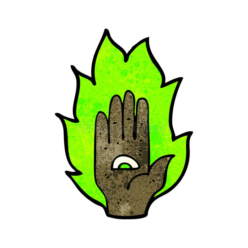Flaming hand symbol stock vector. Illustration of clip - 38043044