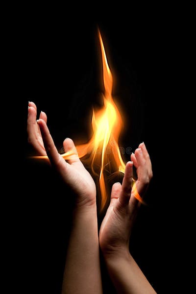 Flaming hands stock photo. Image of dark, beauty, glowing - 10556516