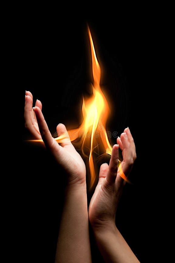 Flaming hands stock photo. Image of dark, beauty, glowing - 10556516