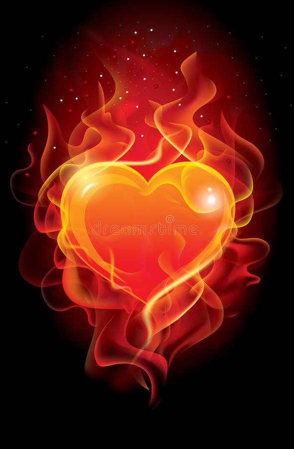 Flaming heart stock vector. Illustration of glamour, celebration - 17726486