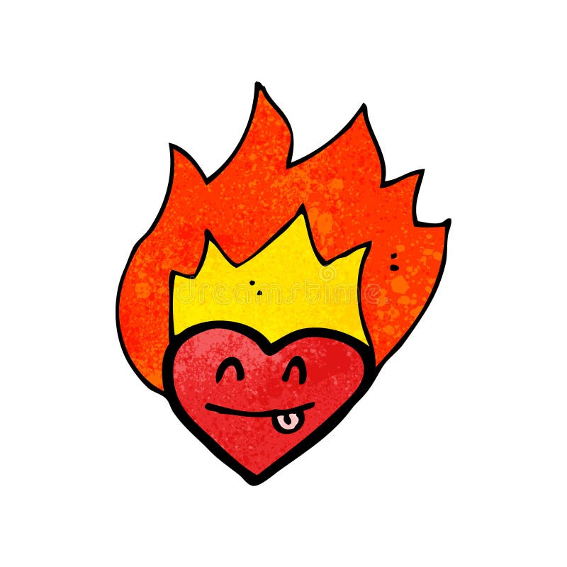 Flaming Heart Cartoon Character Stock Vector - Illustration of texture ...