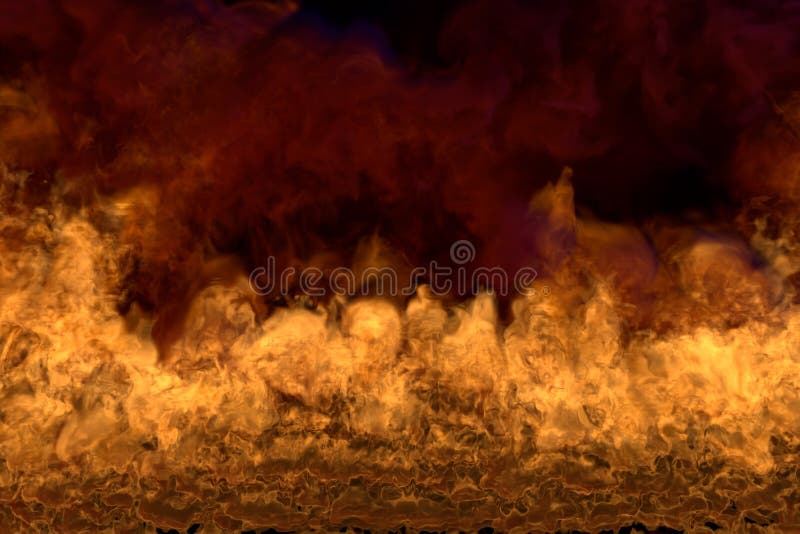 Flaming Hell on Black Background, Flaming Frame with Dark Smoke - Fire ...