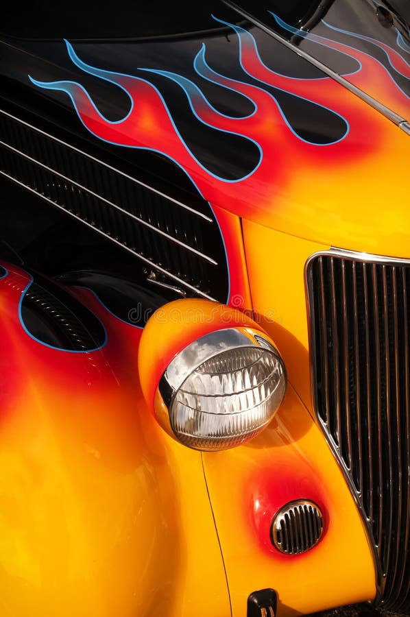 Flaming Hot Rod stock image. Image of customized, flaming - 35900613