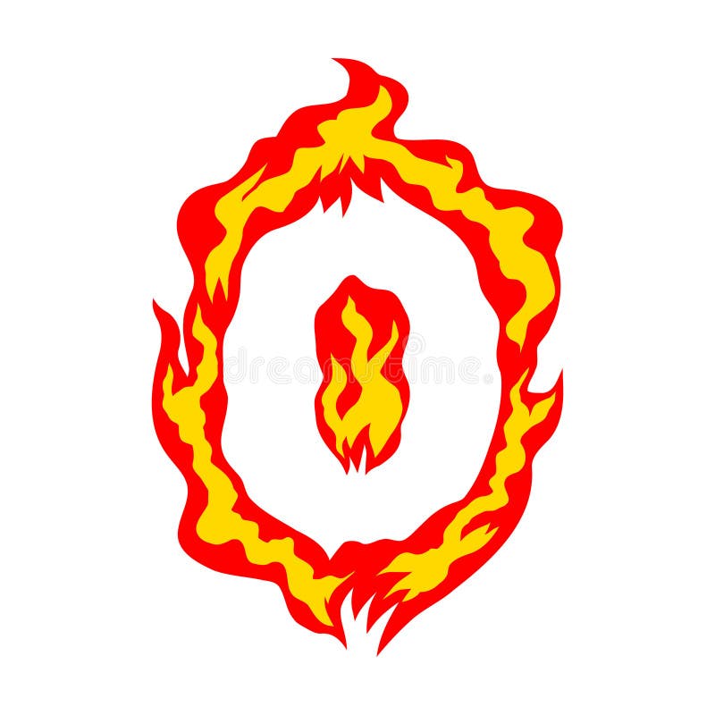 Flaming Letter O - Fire Alphabet Typography Stock Vector - Illustration ...