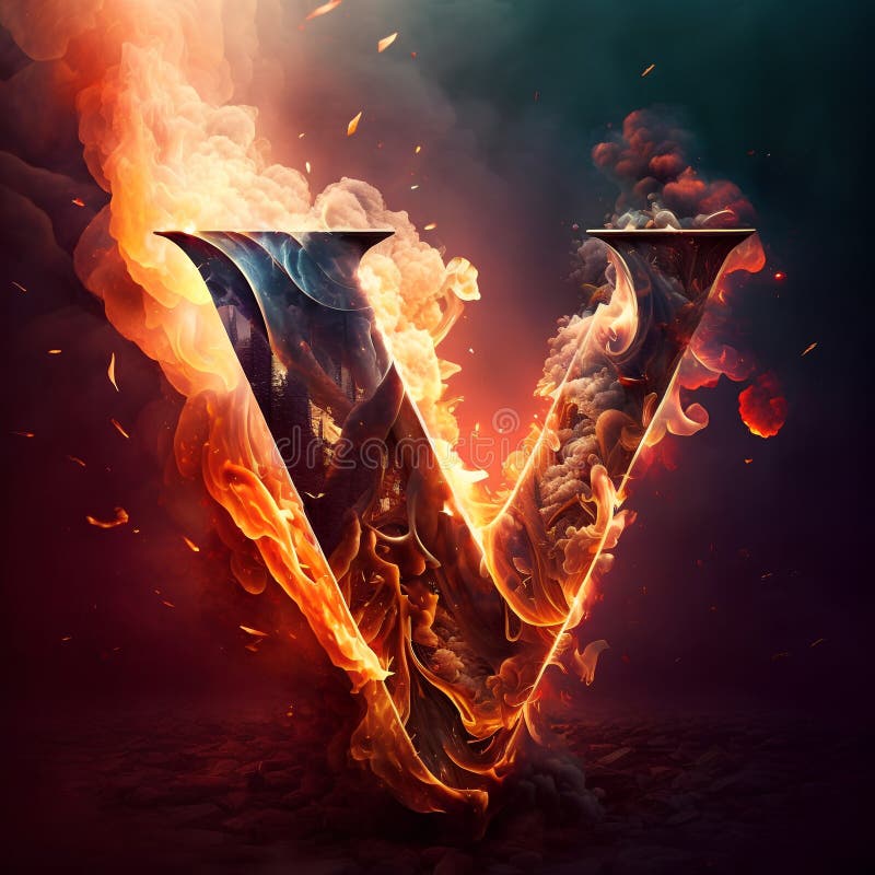 Flaming Letter a in the Fire. 3D Illustration Stock Illustration ...