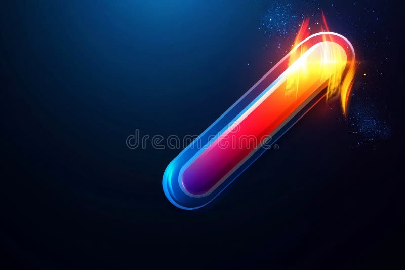 Flaming Line Thermometer Abstract Fiery Gradient Line Thermometer ...