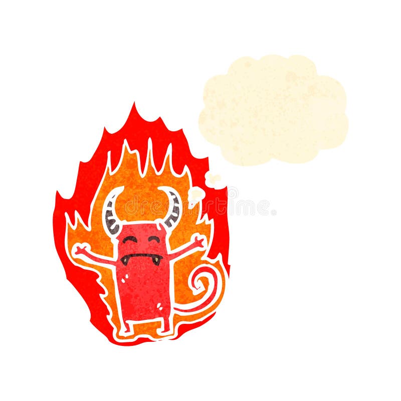 Flaming Little Devil Cartoon Stock Vector - Illustration of idea ...