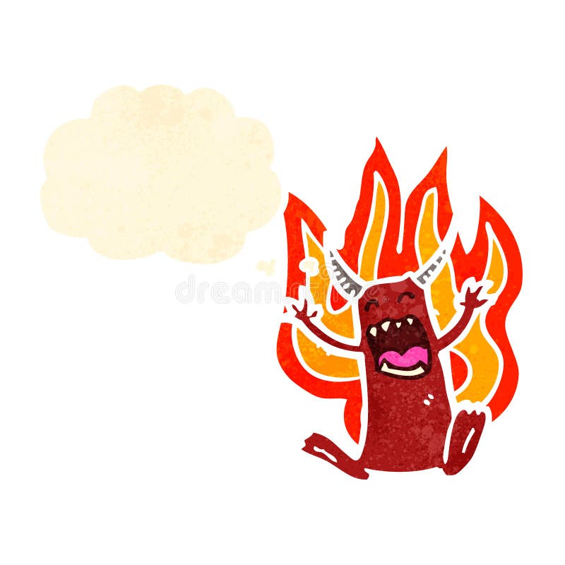 Flaming Little Devil Cartoon Stock Vector - Illustration of idea ...