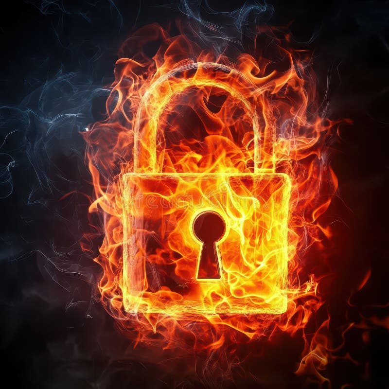 Flaming Lock Makes a Bold Visual Impact Stock Photo - Image of imagery ...
