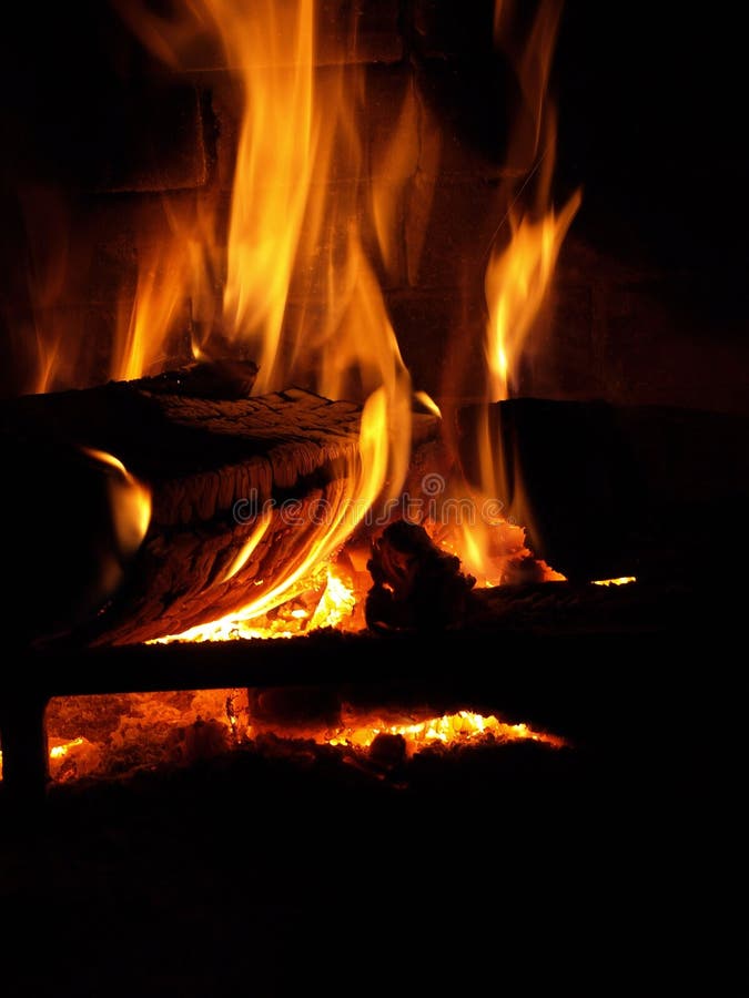 Flaming Log stock photo. Image of coal, roar, heat, blaze - 17326832