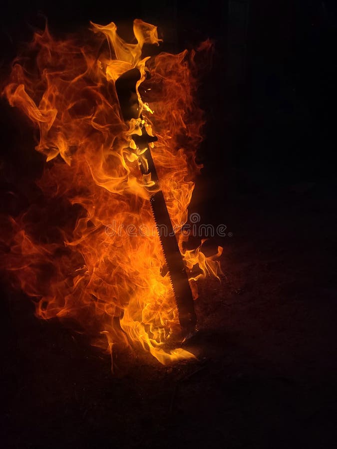The Flaming machete stock photo. Image of nature, fire - 223140264