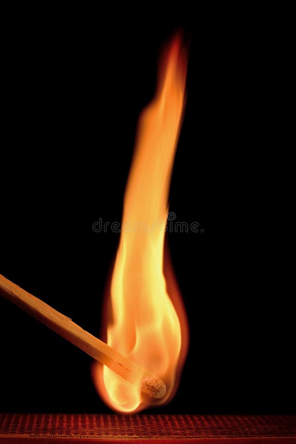 Flaming Match stock photo. Image of closeup, wood, ignite - 63645486