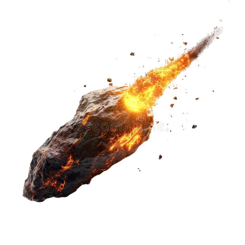 Flaming Meteorite Approaching Earth Stock Illustration - Illustration ...