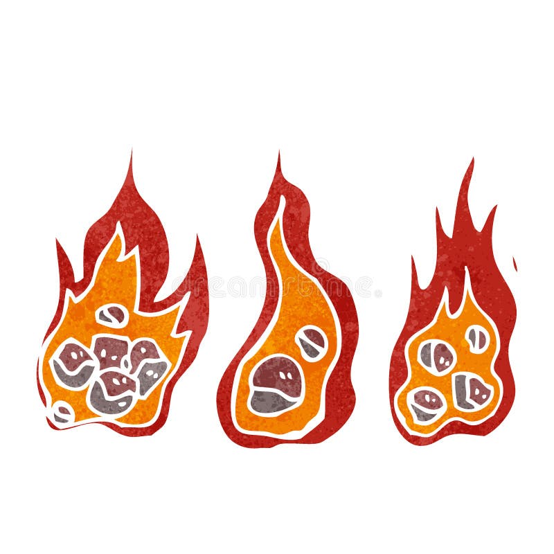 Flaming Meteors Retro Cartoon Stock Vector - Illustration of fire, cute ...