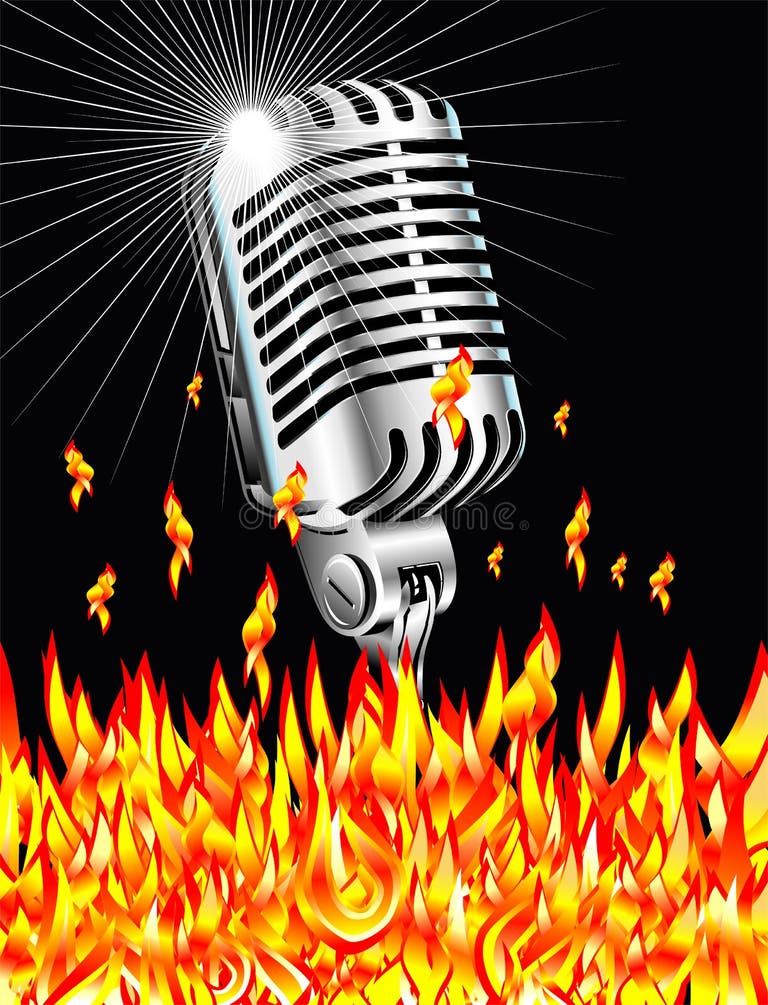 Flaming Microphone Stock Illustrations – 19 Flaming Microphone Stock ...