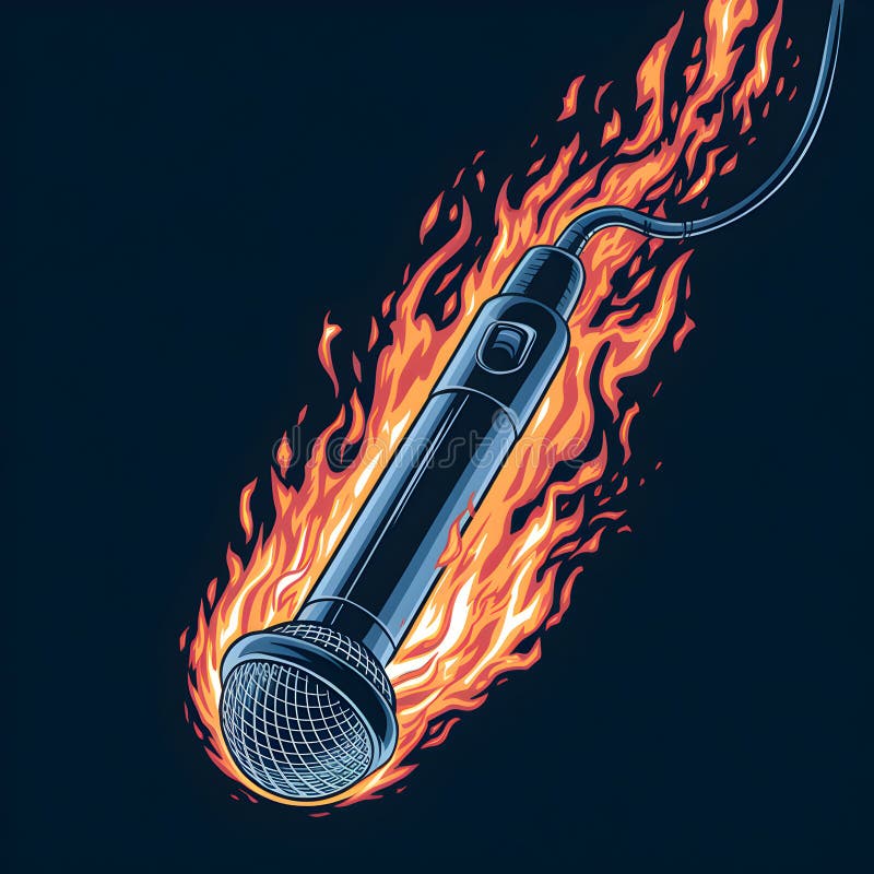 Microphone Fire Background Stock Illustrations – 669 Microphone Fire ...