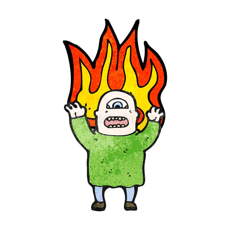 Flaming Monster Man Cartoon Stock Vector - Illustration of character ...