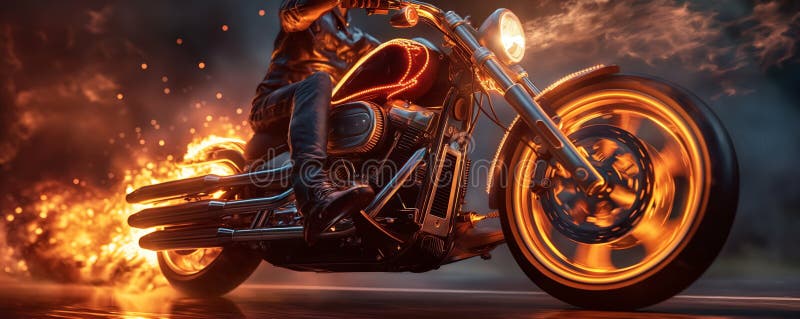 Flaming Wheel Motorcycle Stock Photos - Free & Royalty-Free Stock ...