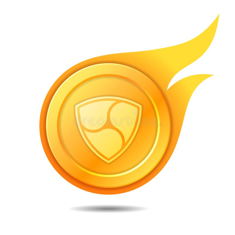 Flaming Nem Coin Symbol, Icon, Sign, Emblem. Vector Illustration ...