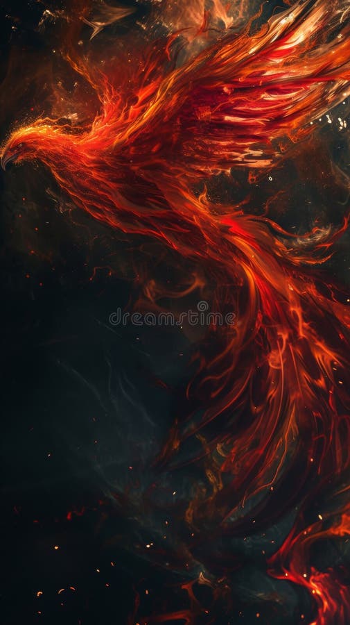 Phoenix in Fiery Sky stock photo. Image of imagination - 316516236