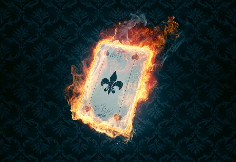 Poker Cards On Fire Wallpaper
