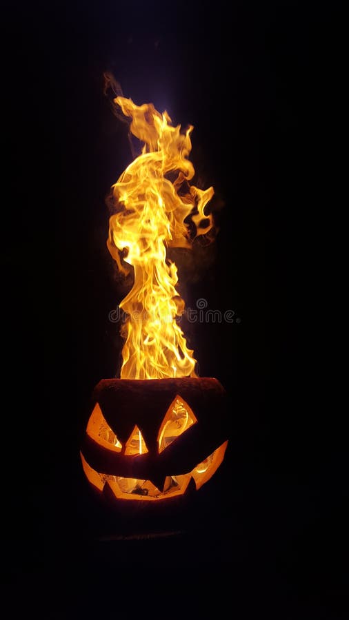 Flaming Pumpkin stock photo. Image of burn, evil, flaming - 26988814