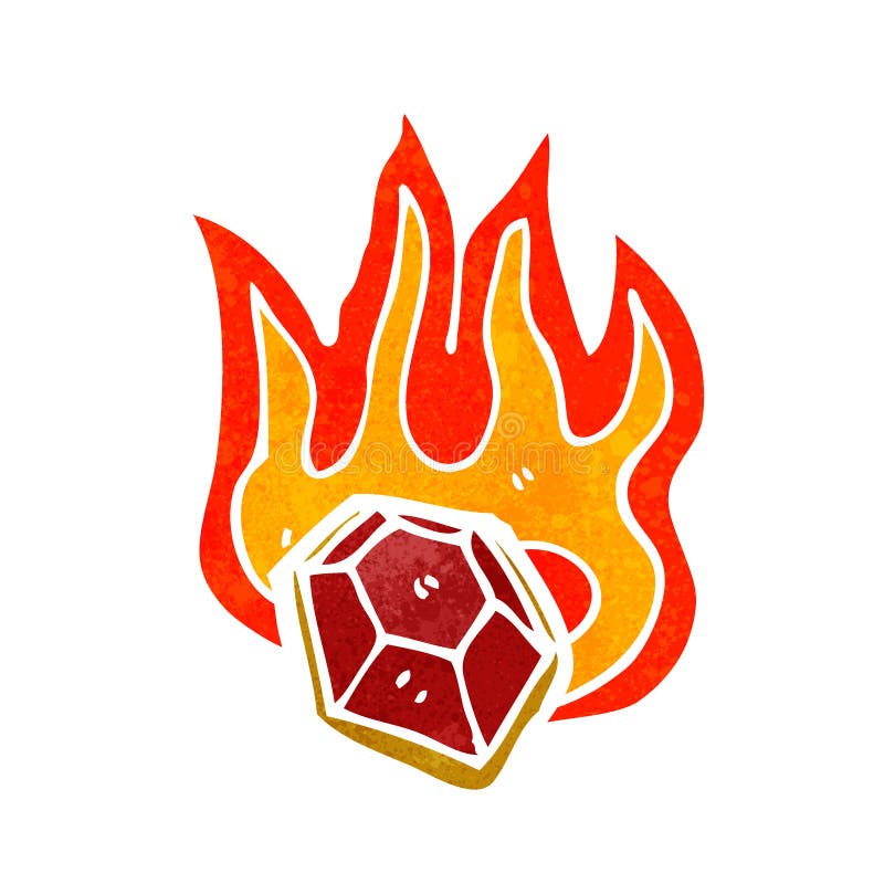 Flaming Red Ruby Retro Cartoon Stock Vector - Illustration of cartoon ...