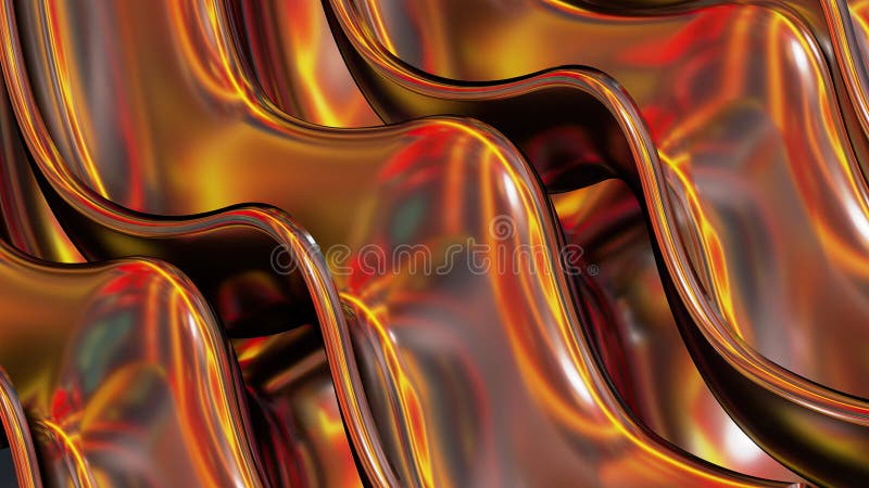 Flaming Red Sine Wave Mirrored Metal Plate Abstract, Dramatic, Modern ...