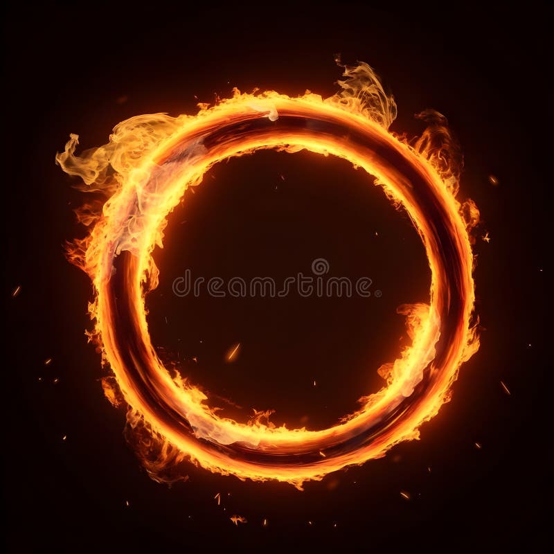 Flaming Ring of Fire Abstract Circle Background Design Stock ...