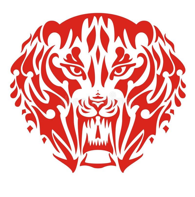 Flaming Saber Toothed Tiger Head Stock Vector - Illustration of print ...