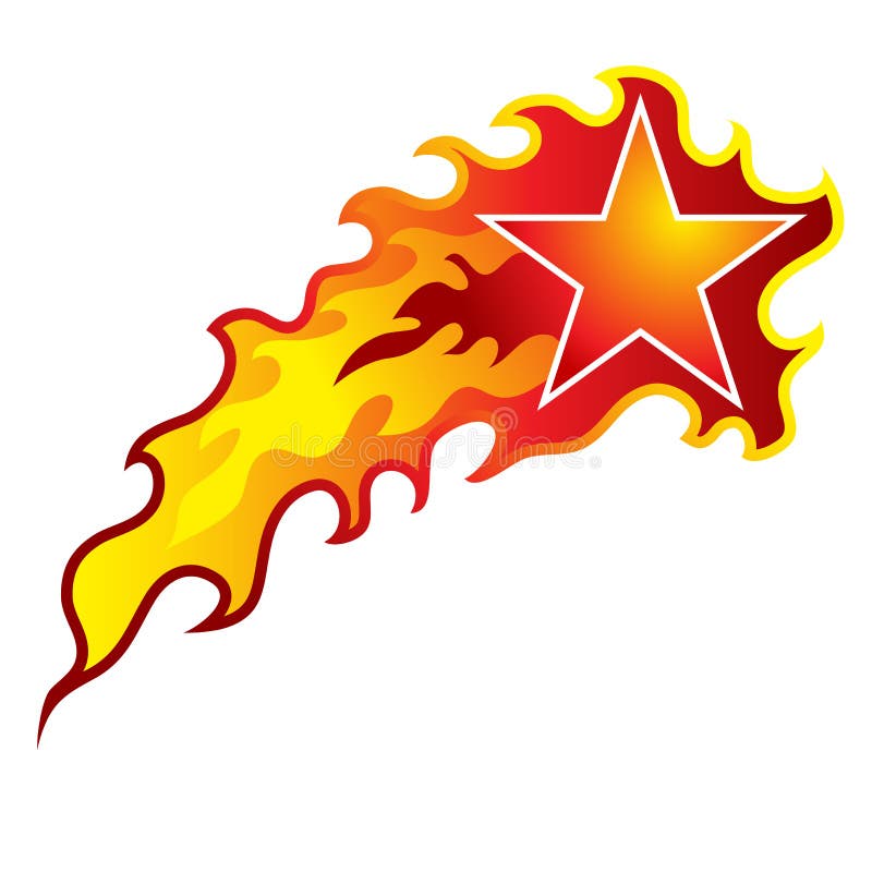 Flaming Shooting Star stock vector. Illustration of clip - 49748622