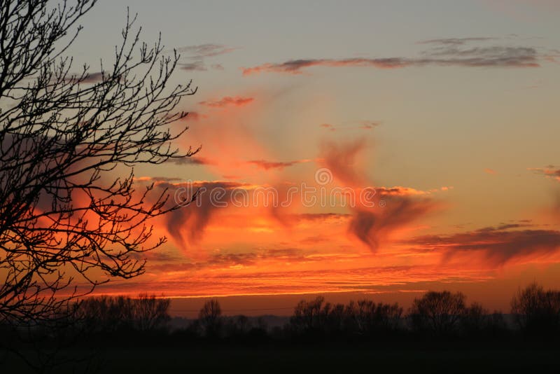 Flaming cloud stock image. Image of sunlight, cloud - 255362557