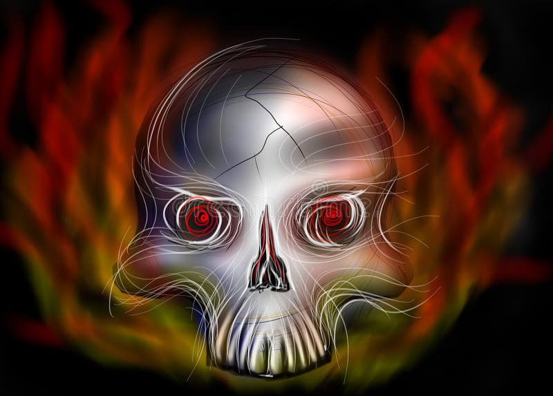 Flaming Skull Graphic Image Stock Vector - Illustration of fire, demons ...