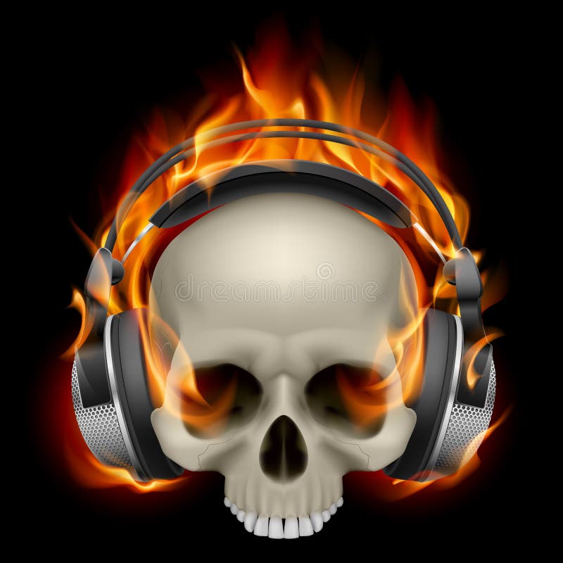 Flaming Skull Graphic Image Stock Vector - Illustration of flames ...